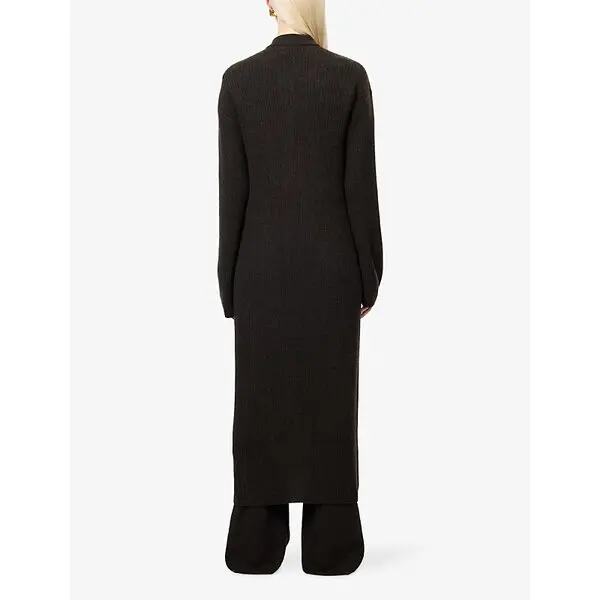 Le Kasha Ribbed Long Cashmere Knit Cardigan