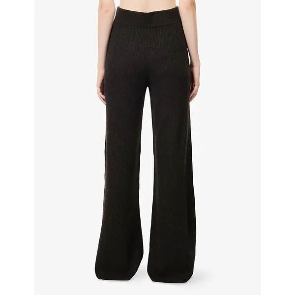Le Kasha Ribbed Straight-leg Cashmere Knit Trousers
