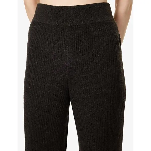 Le Kasha Ribbed Straight-leg Cashmere Knit Trousers