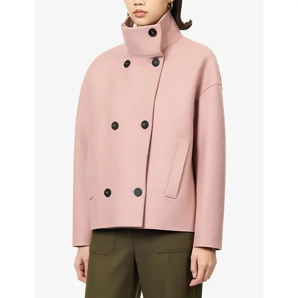 Harris Wharf London Cropped Funnel-neck Wool Jacket