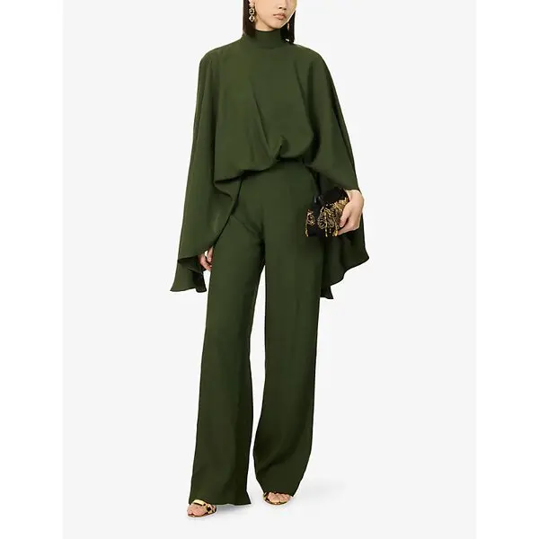 TALLER MARMO Eolia Draped Angel-sleeve Woven Jumpsuit