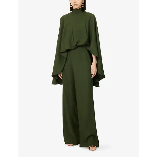 TALLER MARMO Eolia Draped Angel-sleeve Woven Jumpsuit