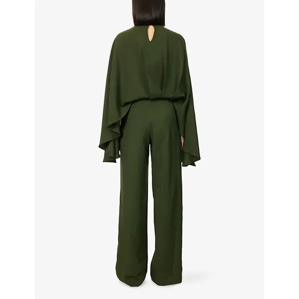 TALLER MARMO Eolia Draped Angel-sleeve Woven Jumpsuit