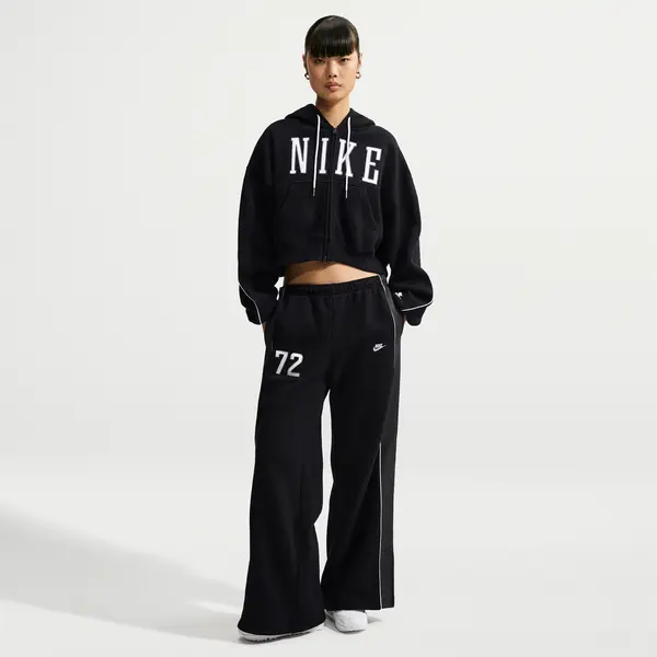 Nike Studio Fleece Medium Weight Oversized Full-zip Cropped Hoodie