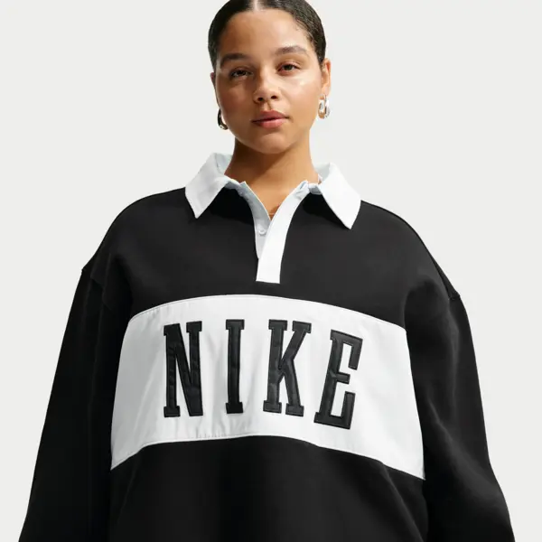 Nike Studio Fleece Medium Weight Oversized Rugby Sweatshirt