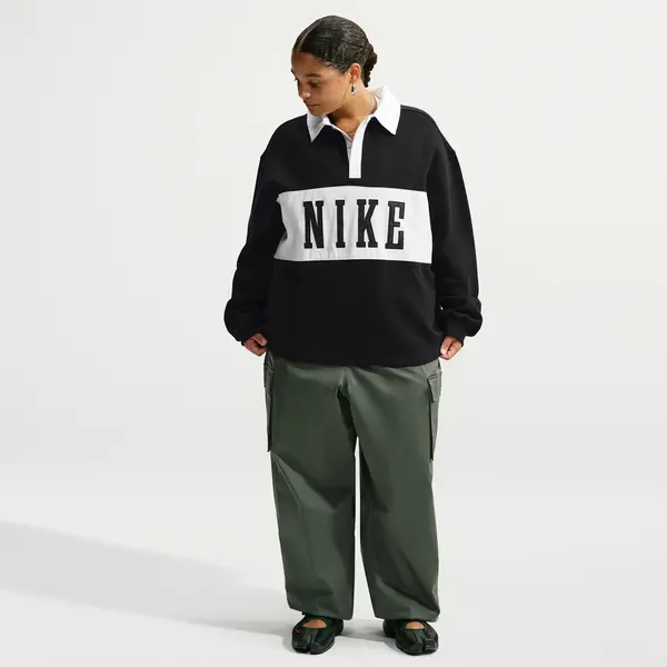 Nike Studio Fleece Medium Weight Oversized Rugby Sweatshirt