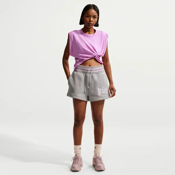 Nike Sportswear Phoenix Fleece High-waisted 4" Shorts - Grey