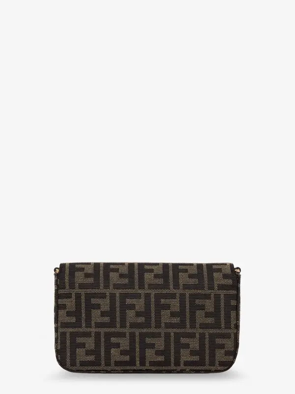 Fendi Wallet On Chain Tube Ff Zucca Fabric Crossbody Bag - Brown