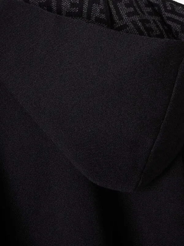 Fendi Ff Zucca And Grey Cashmere Poncho