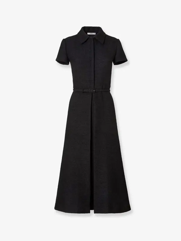 Fendi Wool Blend Long Dress - Black