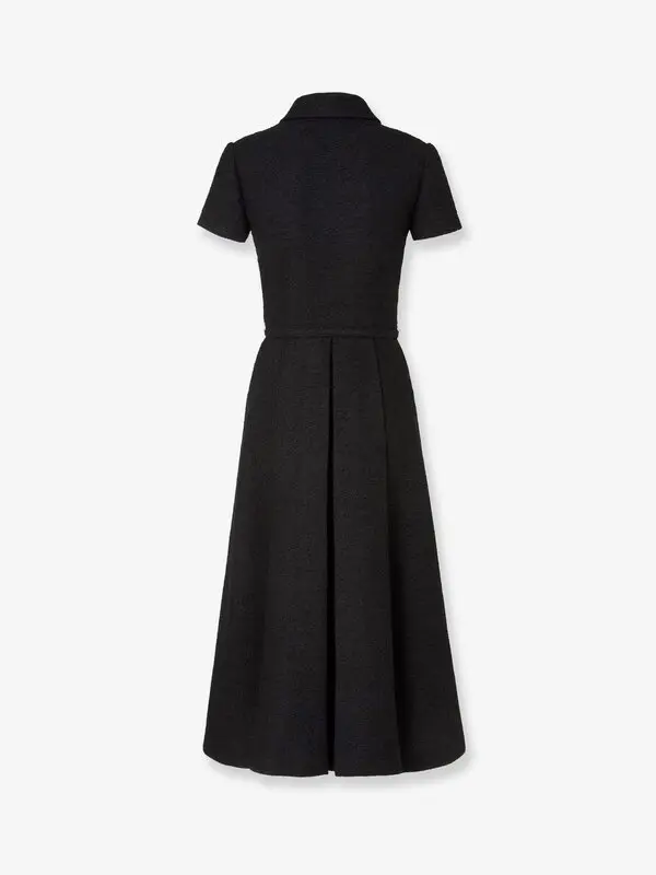 Fendi Wool Blend Long Dress - Black