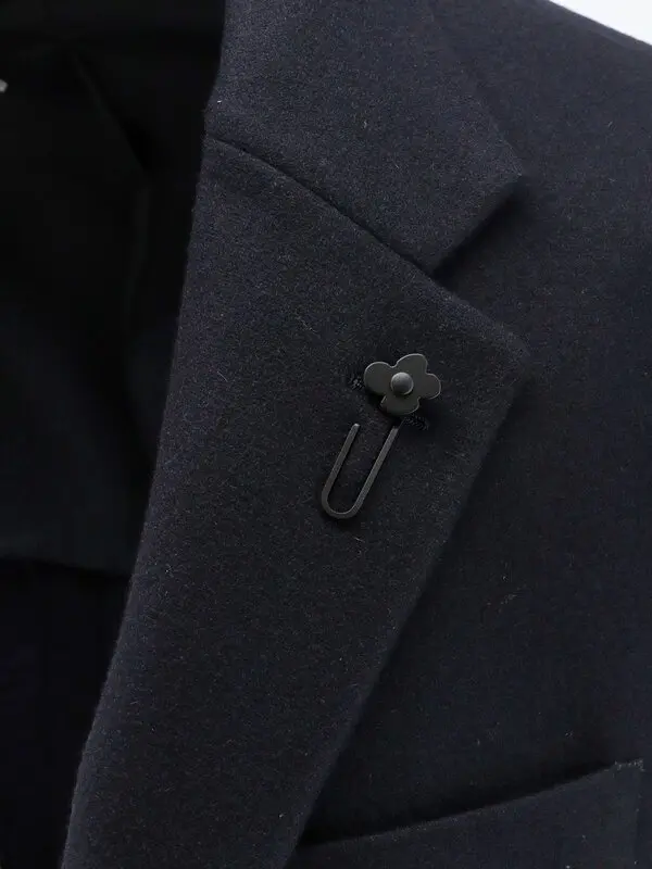 LARDINI Cashmere Blazer With Iconic Metal Pin