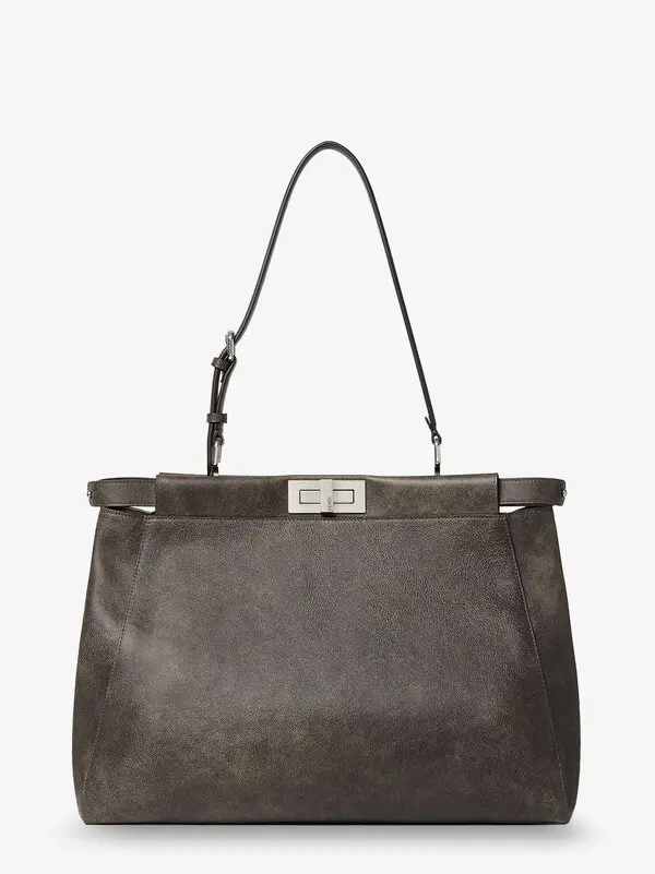 Fendi My Peekaboo Large Leather Shoulder Bag With Vintage Effect
