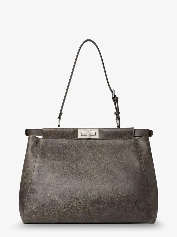 Fendi My Peekaboo Large Leather Shoulder Bag With Vintage Effect