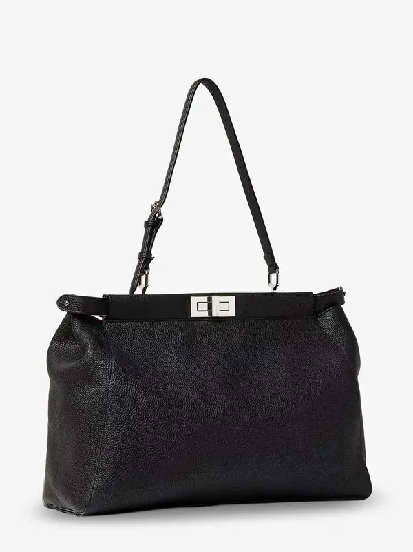 Fendi My Peekaboo Large Leather Crossbody Bag - Black
