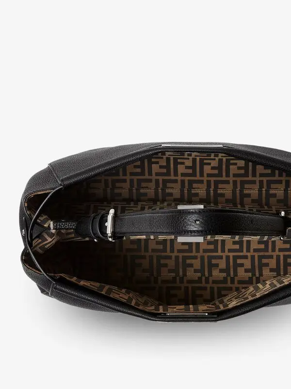 Fendi My Peekaboo Large Leather Crossbody Bag - Black