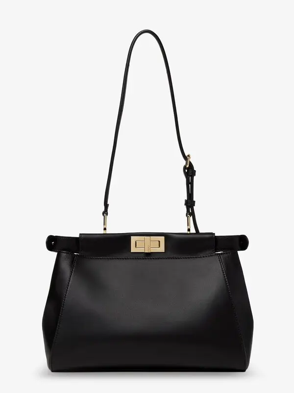 Fendi My Peekaboo Small Leather Shoulder Bag - Black