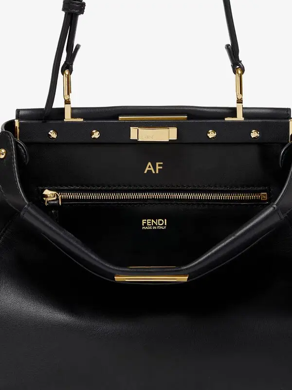 Fendi My Peekaboo Small Leather Shoulder Bag - Black
