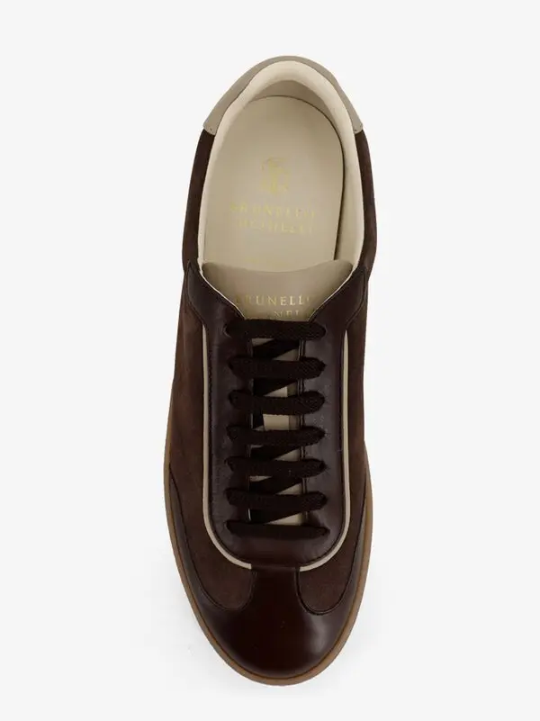 Brunello Cucinelli Lowtop Suede And Leather Sneakers