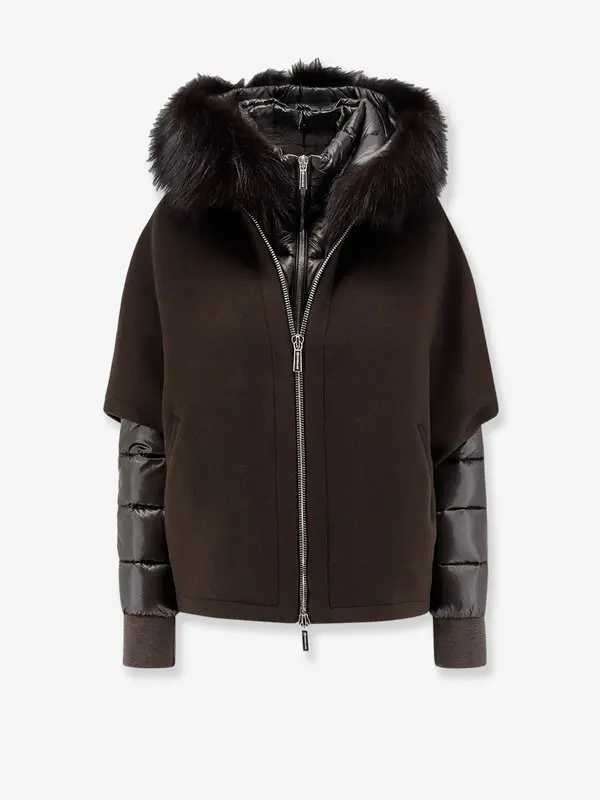 MOORER Pegaso A Removable Wool And Cashmere Blend Down Jacket - Brown