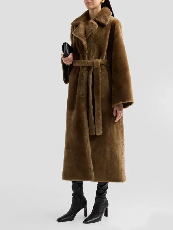 ARMA Rien Reversible Shearling-leather Longline Coat