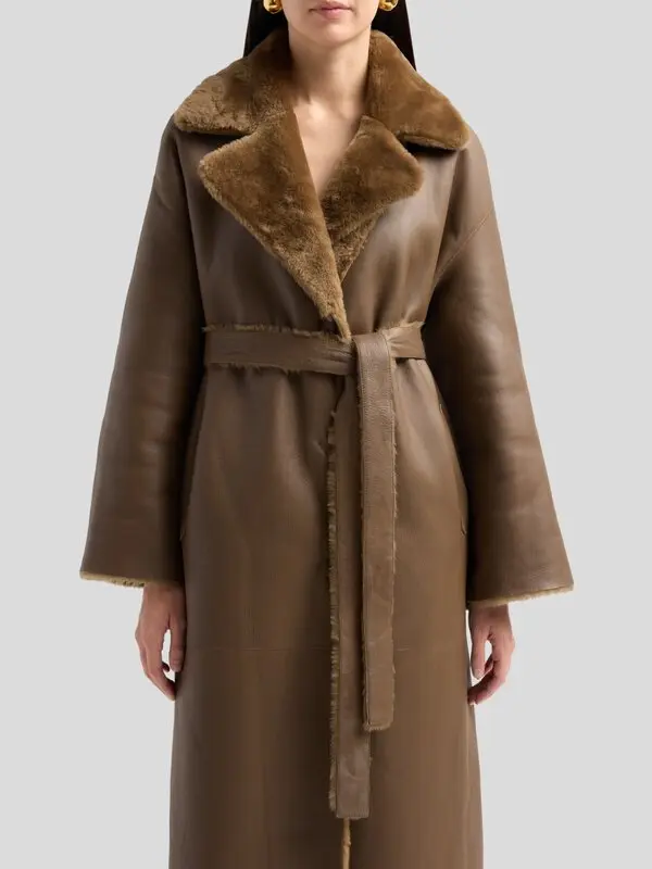 ARMA Rien Reversible Shearling-leather Longline Coat