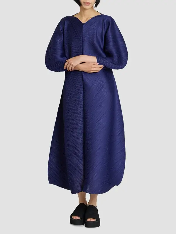Issey Miyake Coast Pleated Midi-dress