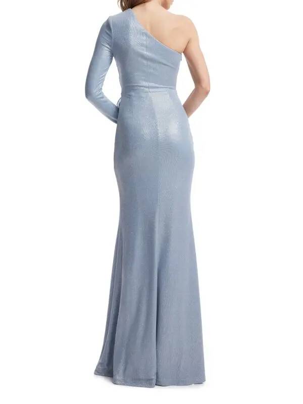 Dress The Population Summer Metallic One-shoulder Gown