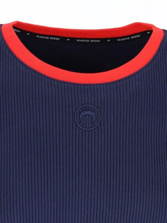 MARINE SERRE Contrast Collar Long-sleeve Base Top