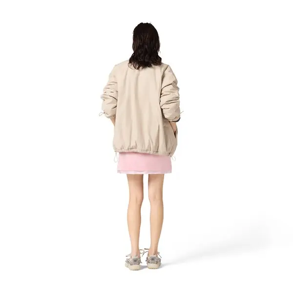 Miu Miu Panama Cotton And Fleece Blouson Jacket - Limestone