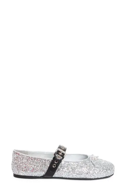 Miu Miu Bow Glitter Mary Jane Ballerina Flat