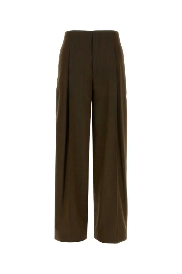 Alberta Ferretti Mud Twill Wide-leg Pant