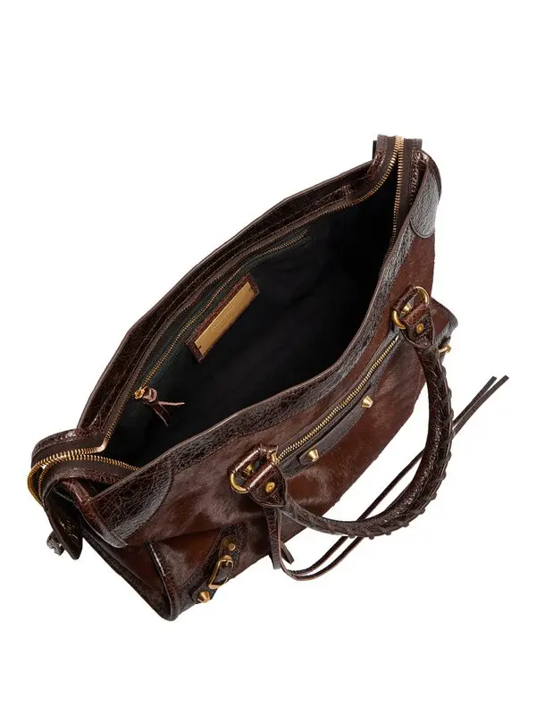 Balenciaga Borsa Le City Media In Cavallino E Pelle Arena - Brown