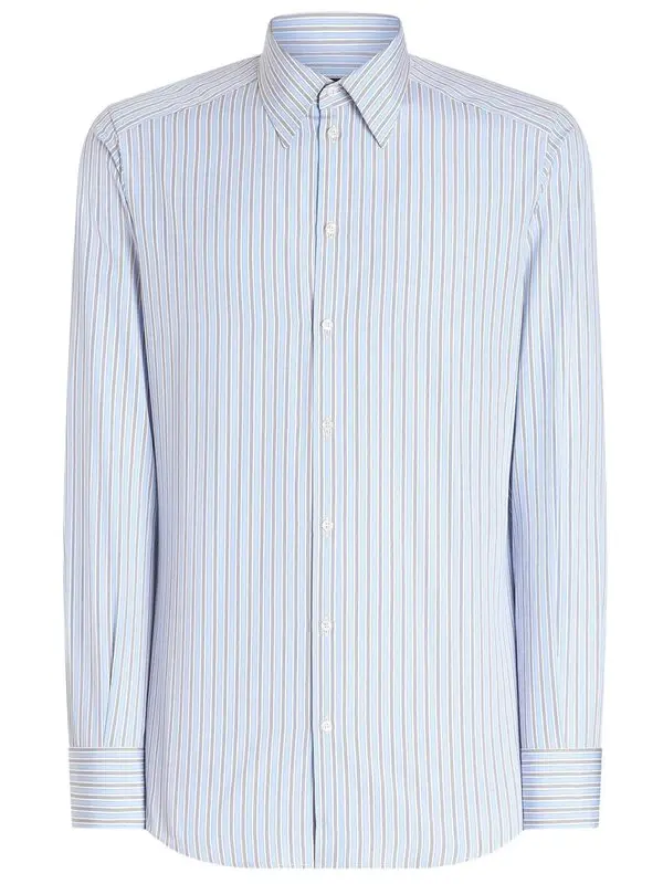 Dolce & Gabbana Camicia In Popeline A Righe Martini