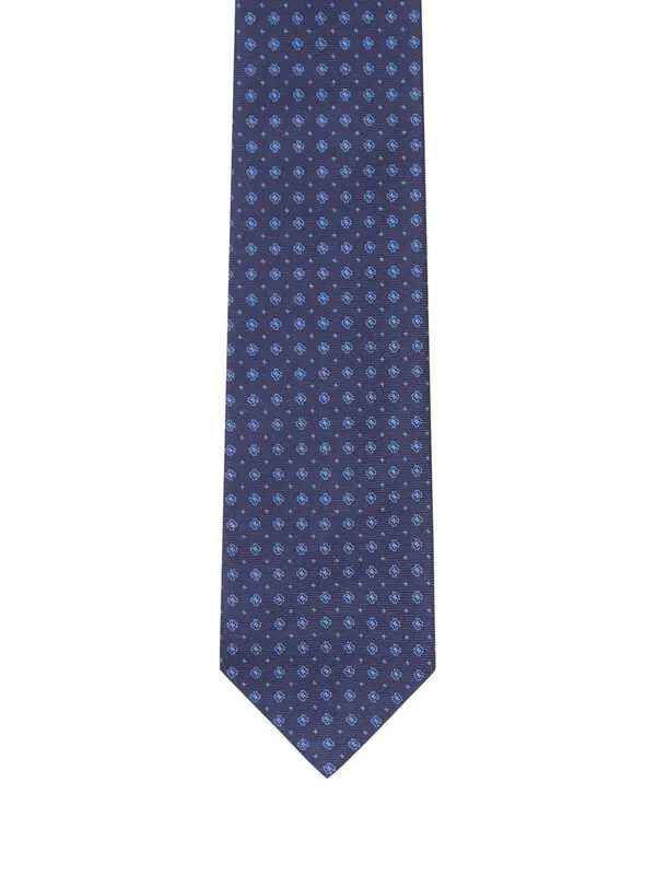 Kiton Fabric Tie With Micro Geometric Pattern