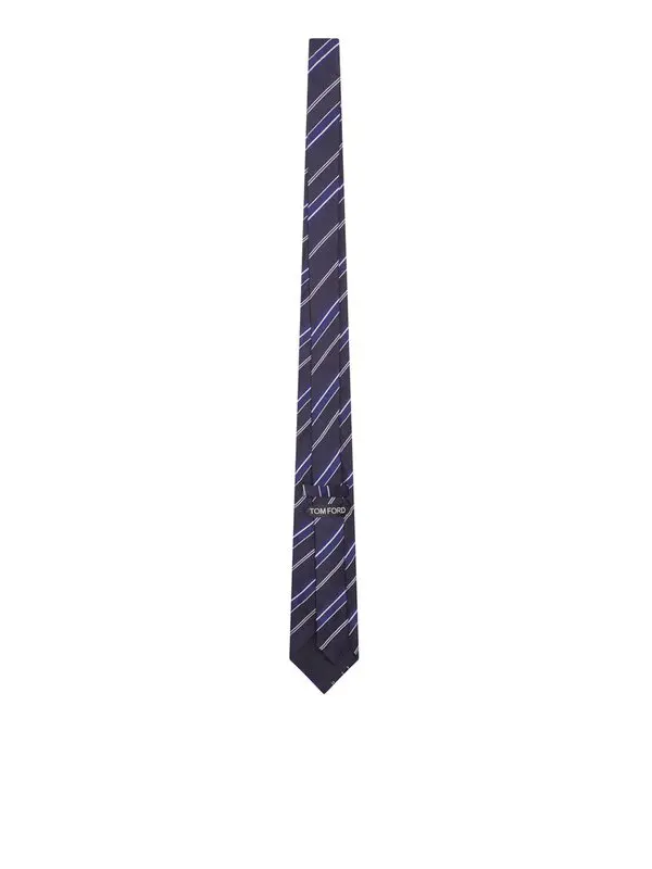 TOM FORD Silk Tie With Diagonal Stripes - Multicolor