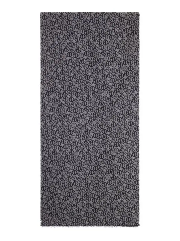 Giorgio Armani Scarf With All-over Monogram Pattern And Fringed Edges