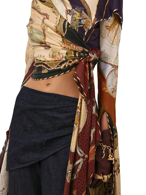 Zimmermann Draped Top With Valiant Scarf - Multicolor