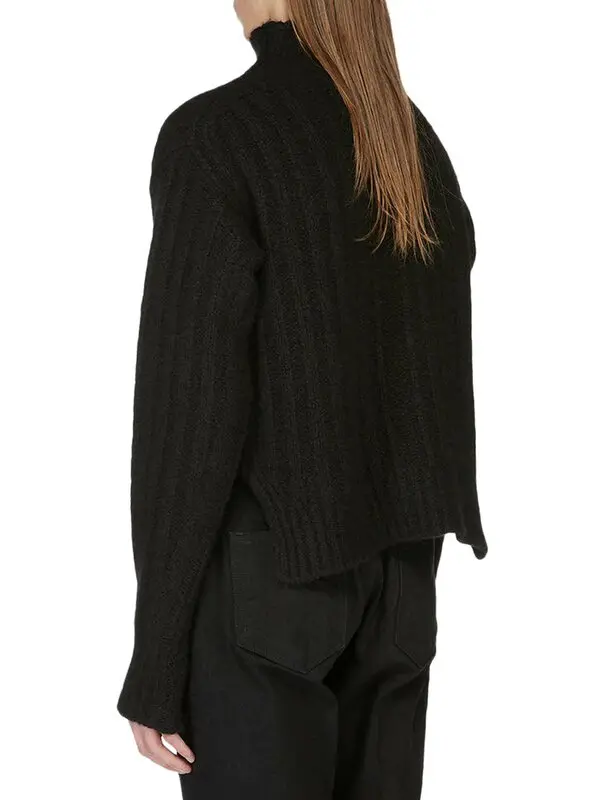 Rick Owens Knitted High-neck Sweater - Black