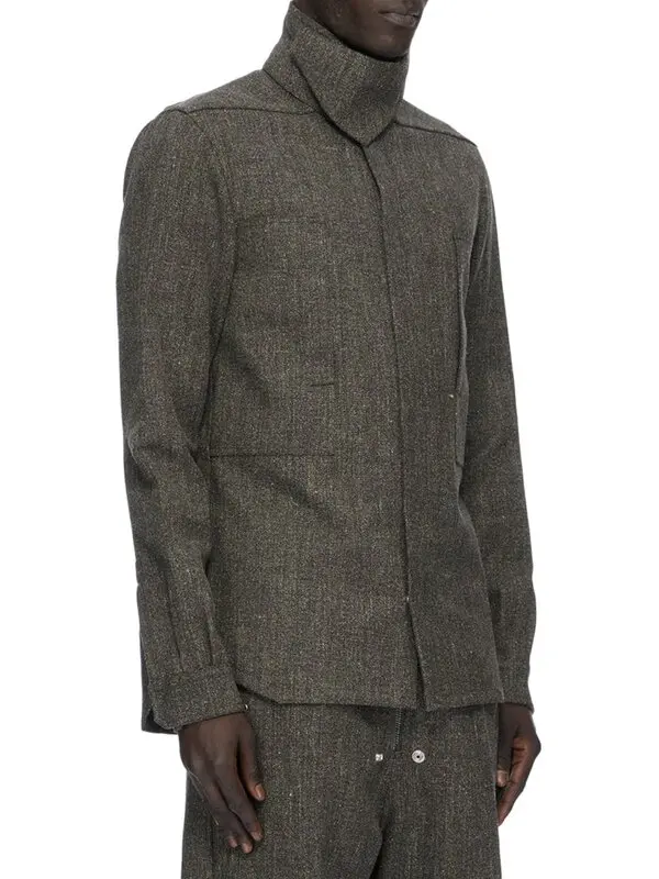 Rick Owens High-neck Overshirt With A Soft Enveloping Feel