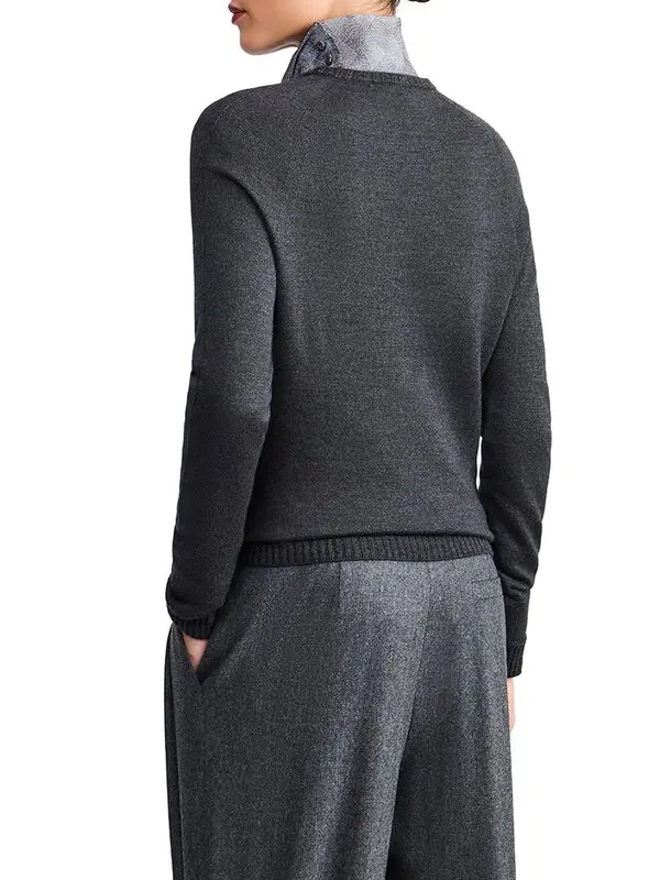 Giorgio Armani Anthracite Grey Crew-neck Sweater