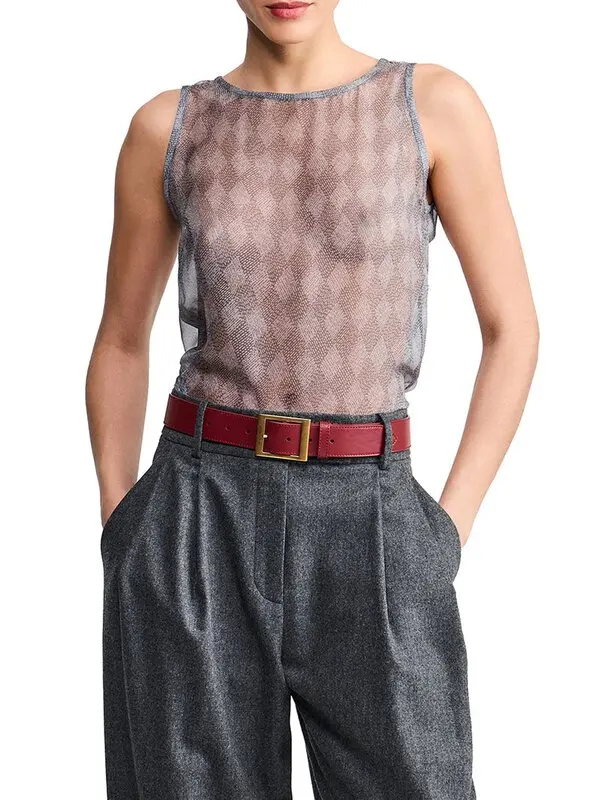 Giorgio Armani Silk High-neck Blouse With Diamond Print