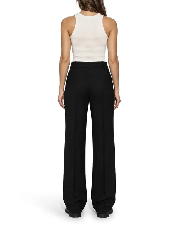 Moncler Wide-leg Wool Trousers With A Patch On The Back