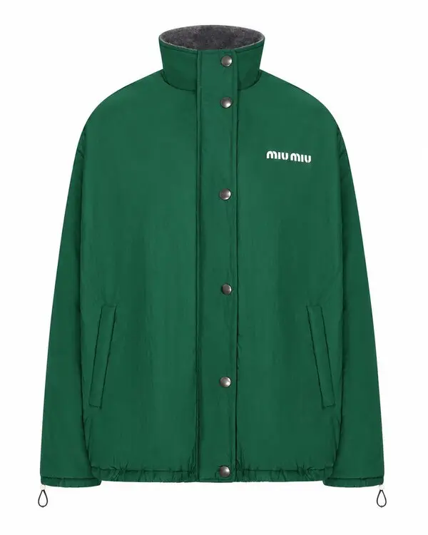 Miu Miu Wool Jacket With Logo On The Front
