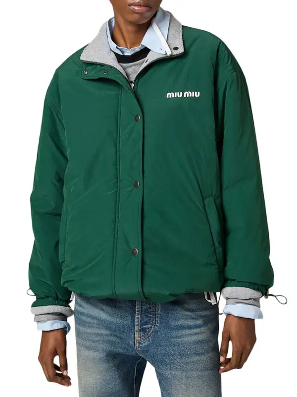 Miu Miu Wool Jacket With Logo On The Front