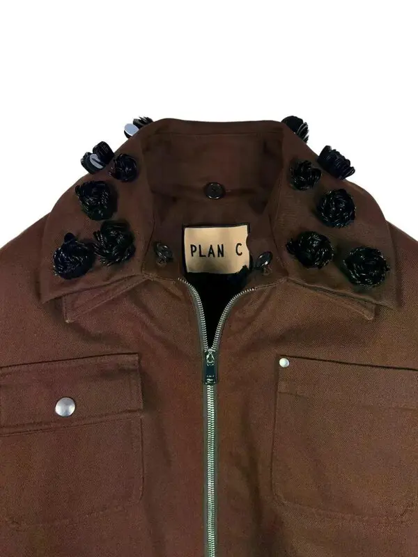 Plan C Sequin-embellished Spread-collar Jacket