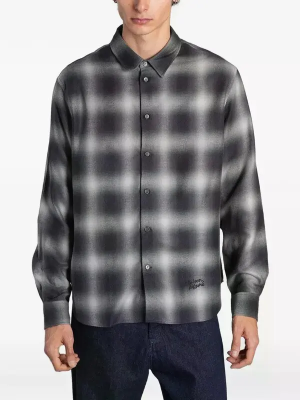 Maison Kitsuné Check-print Logo-embroidered Shirt