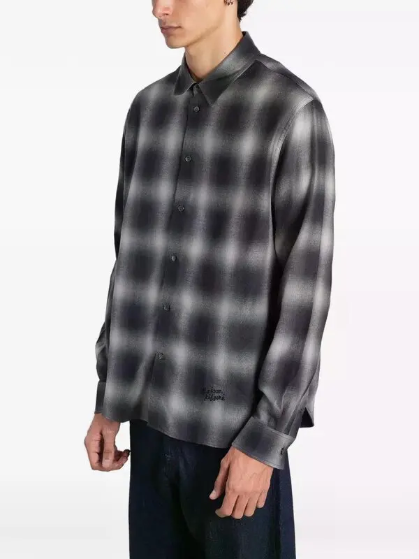 Maison Kitsuné Check-print Logo-embroidered Shirt