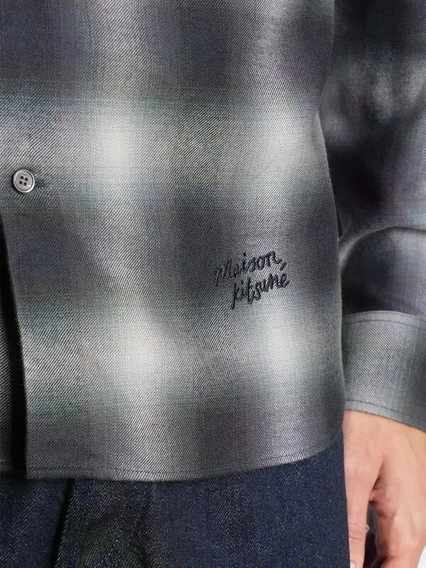 Maison Kitsuné Check-print Logo-embroidered Shirt