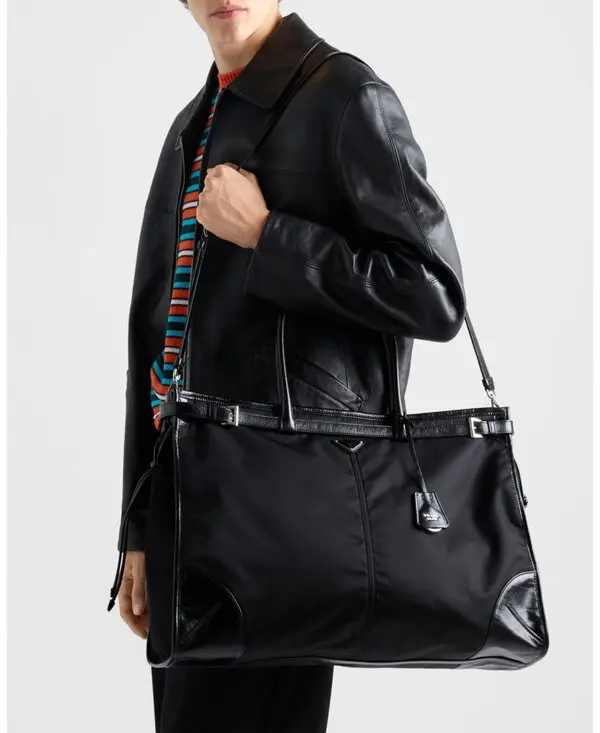 Prada Bonnie Re-nylon And Leather Tote Bag